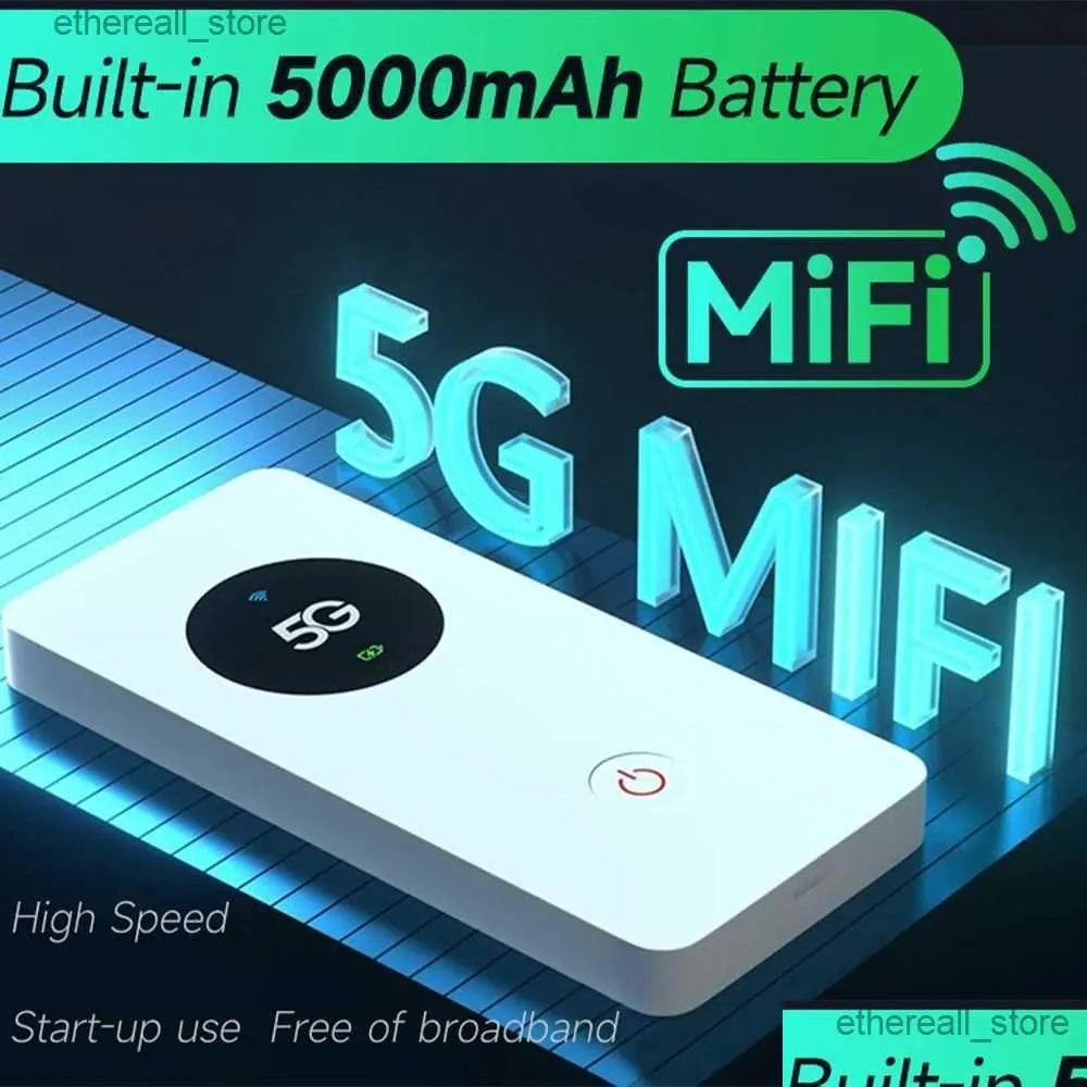 Chaneve 5G Portable Bt Modem Mobile Sim WiFi Router With Dual Band 2.4G/5.8Ghz, 5000mAh Battery ...