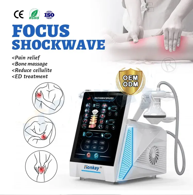 Focused shockwave therapy machine with 1-10 Hz pulse frequency and 1-8 ...