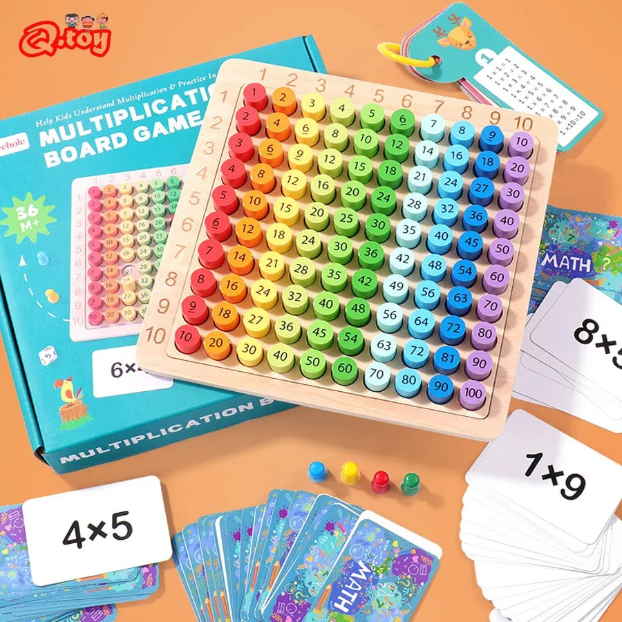 Montessori Wooden Math Board Game Multiplication Table Number Blocks ...