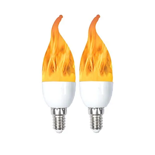 LED Chandelier Bulb E12, Decorative Flame Light Bulb, 3W LED Flame Lamp ...