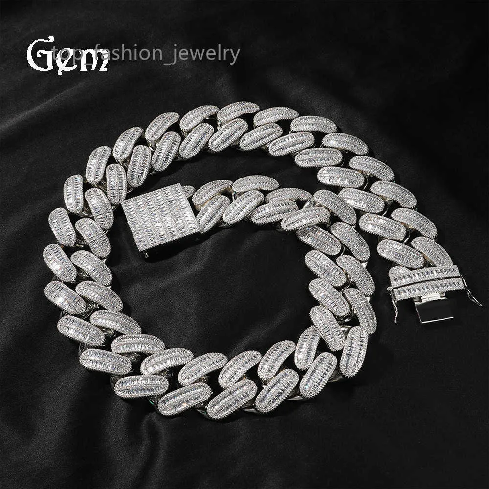 Personalized Cuban Cuban Link Necklace With 40MM Buckle And Moissanite ...