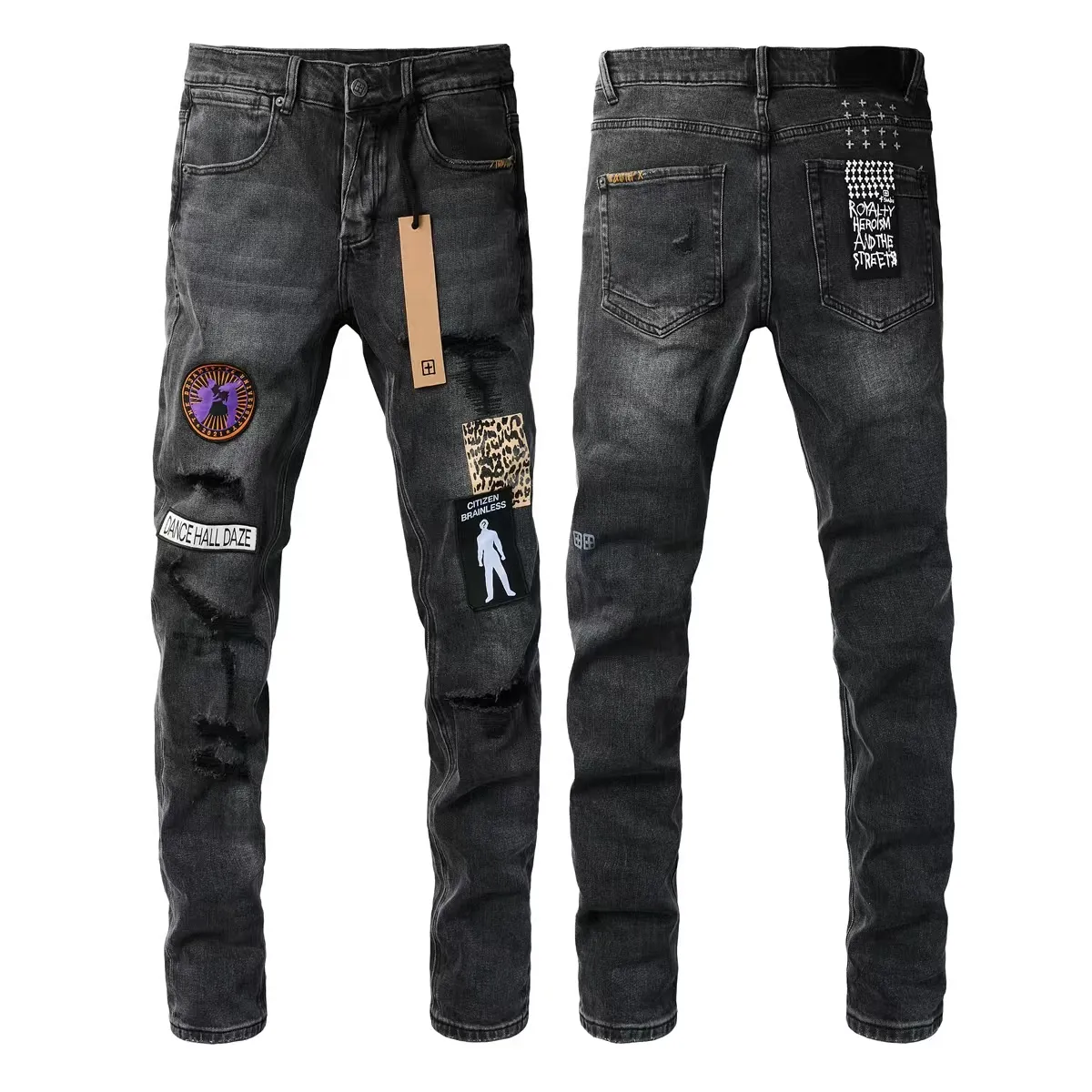 2024 Designer Ksubi black jeans for Men and Women - Casual 2024 Designer Ksubi black jeans for Men and Women - Casual