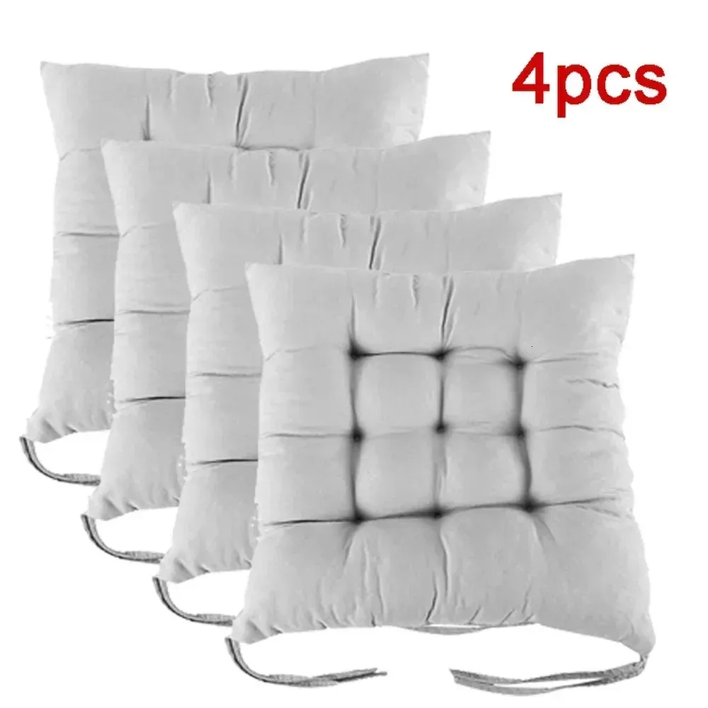 4 Square Dining Chair Cushions 40x40cm Thick Anti Slip Ties For Living ...