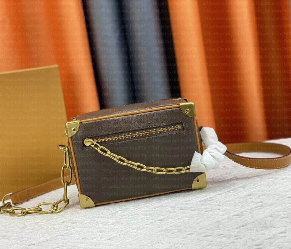 Premium Leather Mini Trunk Bag: Top Quality, Thick Chain, Designer ...