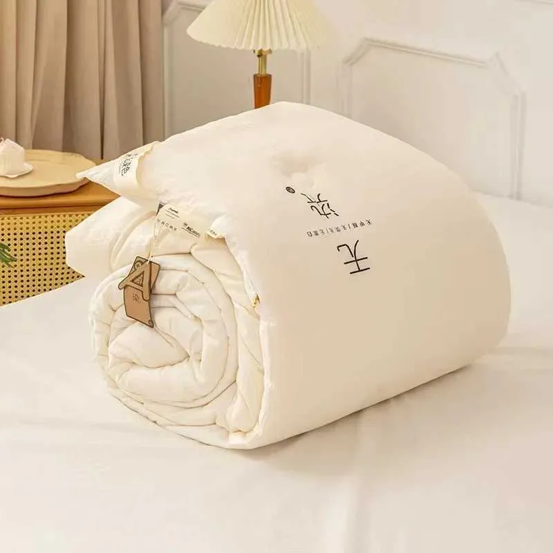 Soft Cotton & Soybean Fiber Bedding Set - Warm White, Single/Double ...