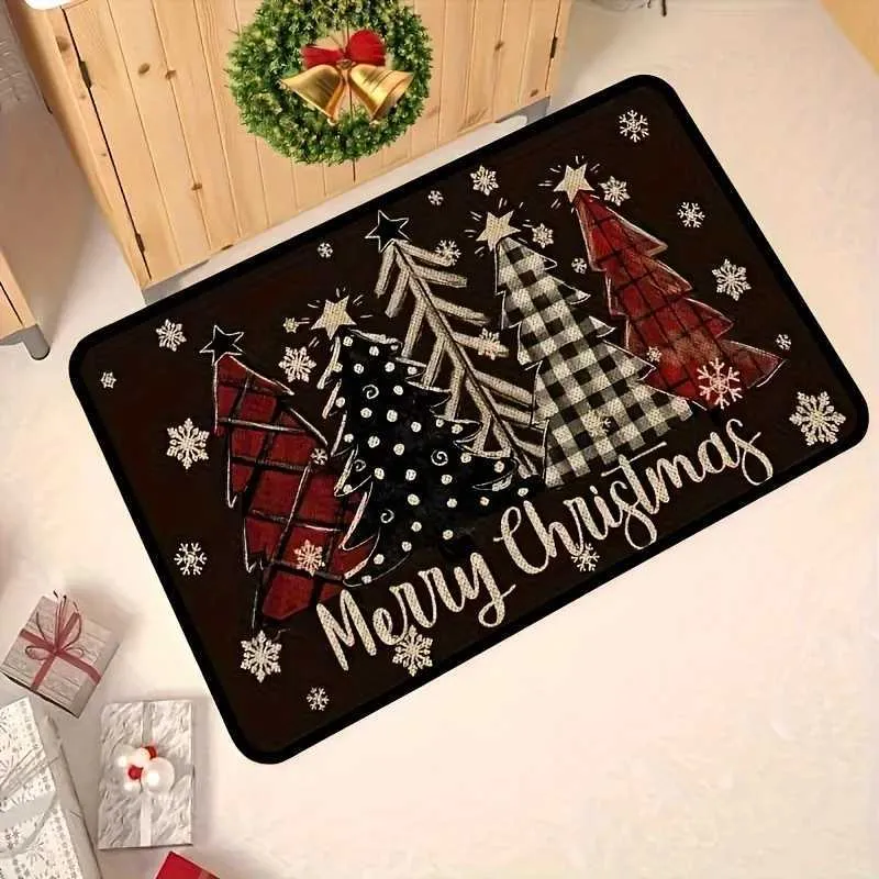 Christmas Landscape Green Tree Carpets To Go For Living Room, Bedroom ...