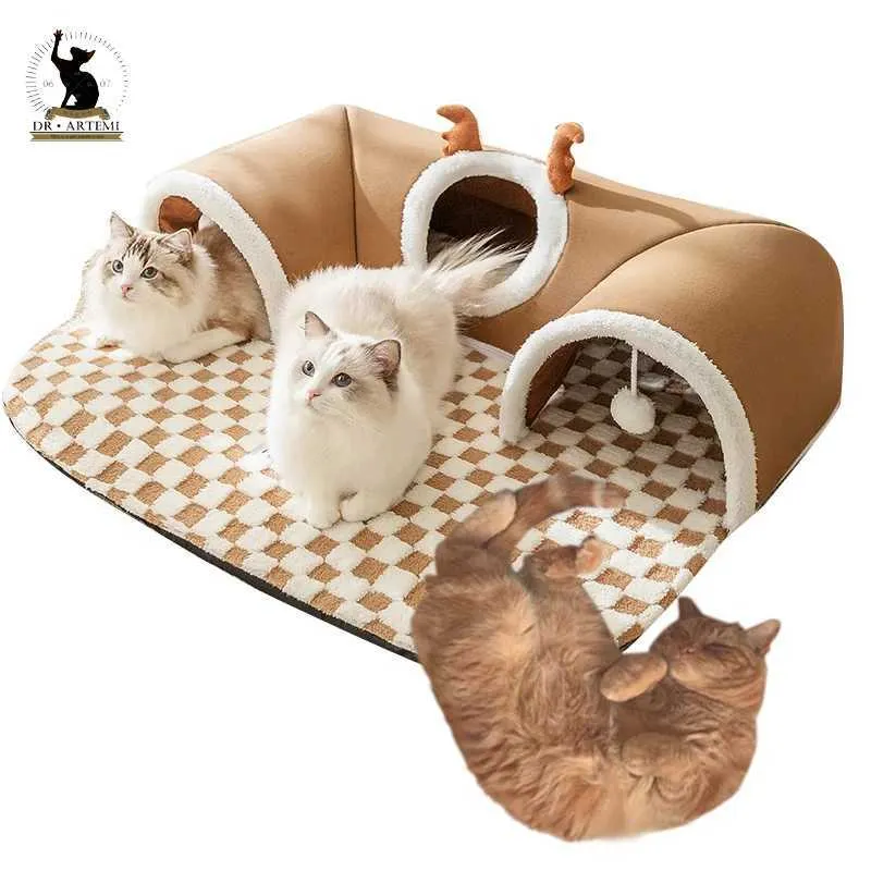 Wholesale Peekaboo Plush Ballet Cat Tunnel Bed Warm Indoor Cat House ...