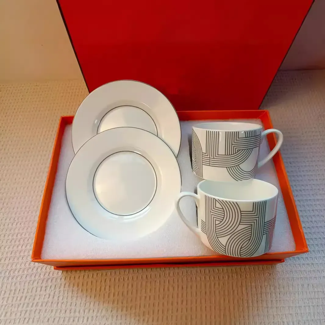 Designer Runway Series Bone China Coffee Set 2 Espresso Cups And 2 ...