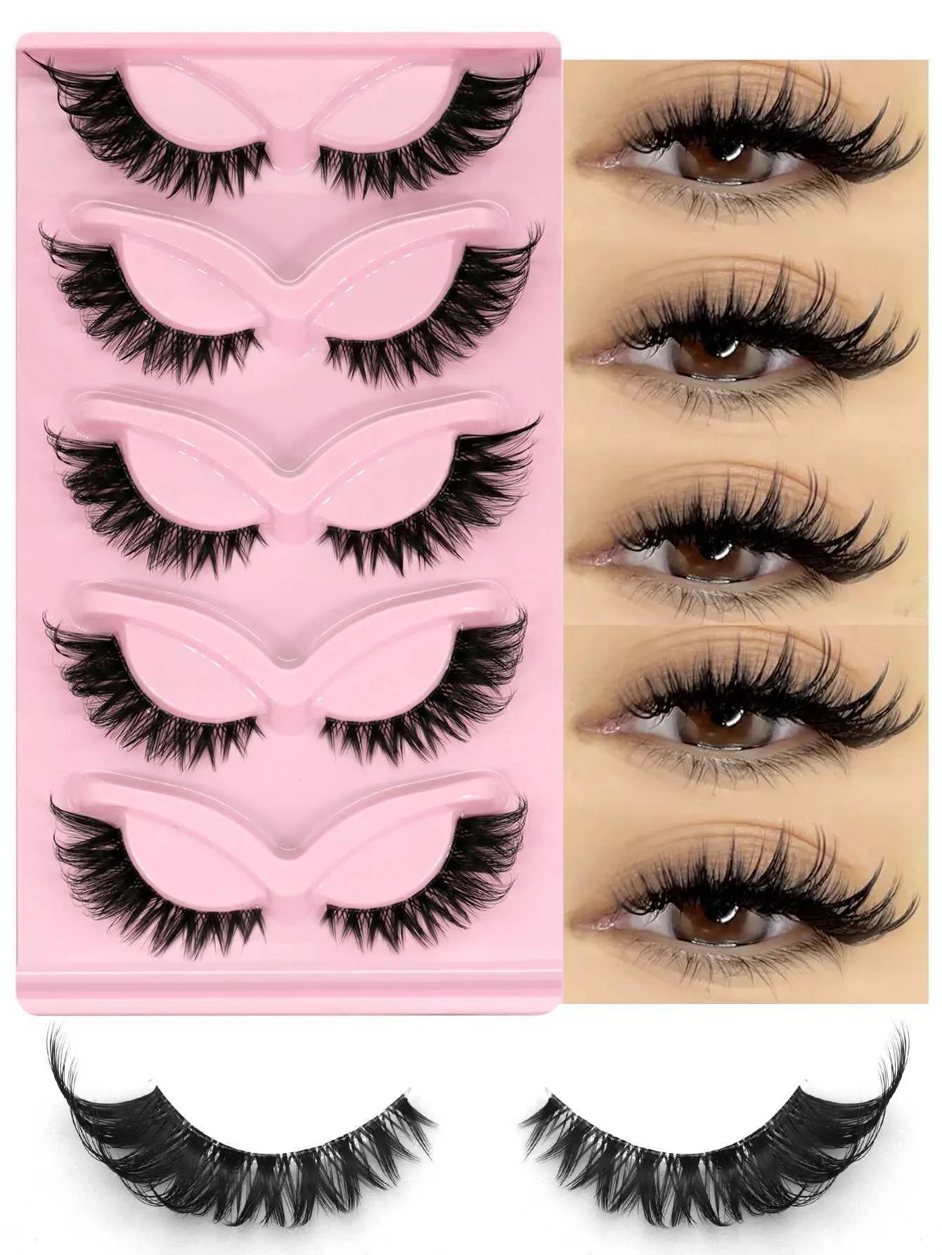 Fluffy Fox Eyelashes - Mink Lashes, Natural Look, Reusable Strip ...