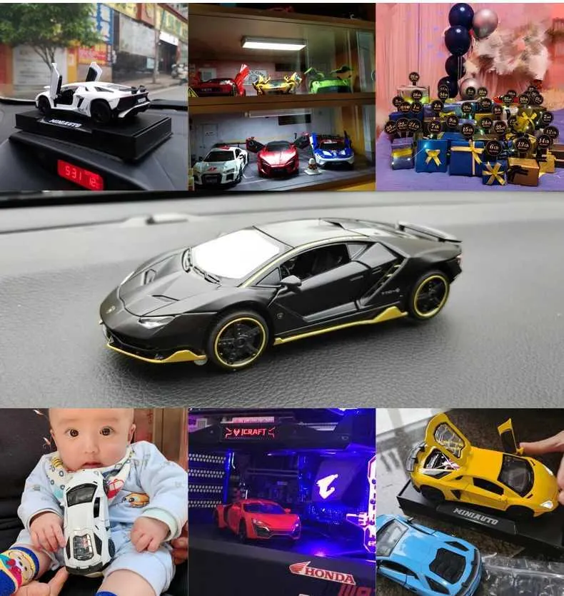 Premium 1:32 Scale Alloy Super Race Car Model - Sound & Light Effects ...