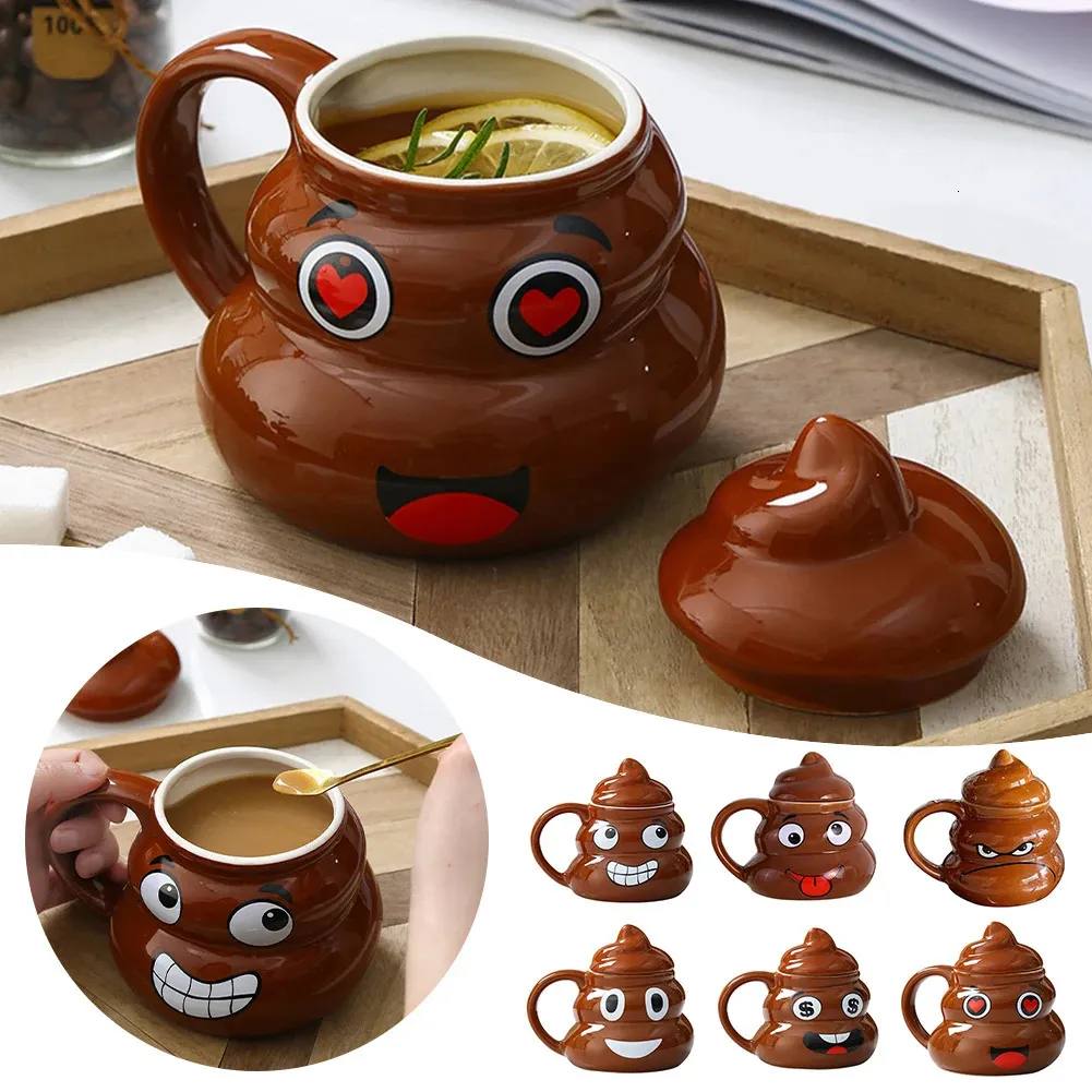 Ceramic Poop Coffee Cup with Spoon - 480ml Funny Drinkware for Home ...