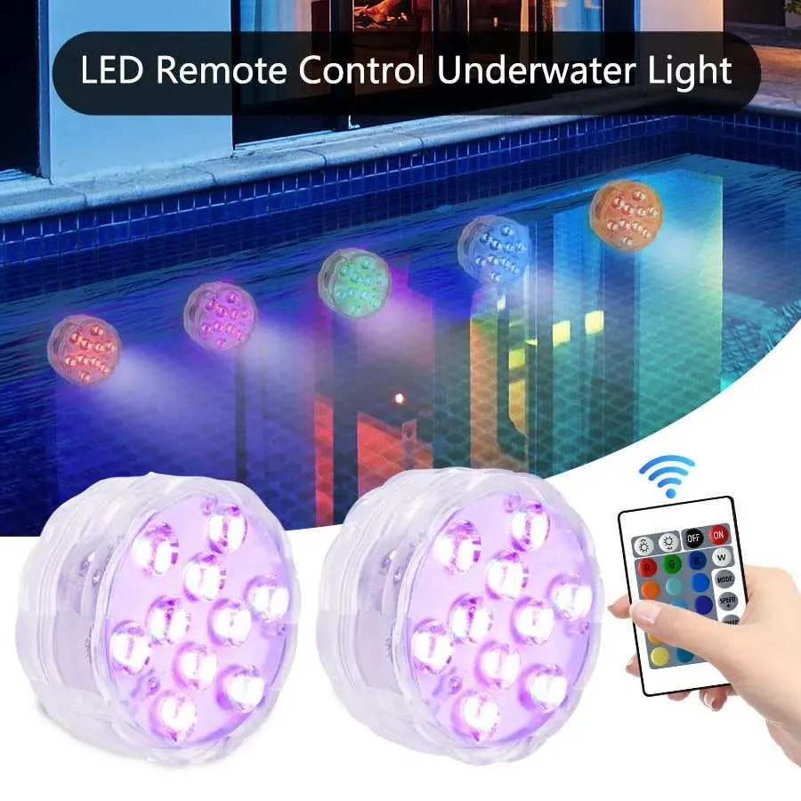 Remote Controlled RGB underwater pond lights with 10...
