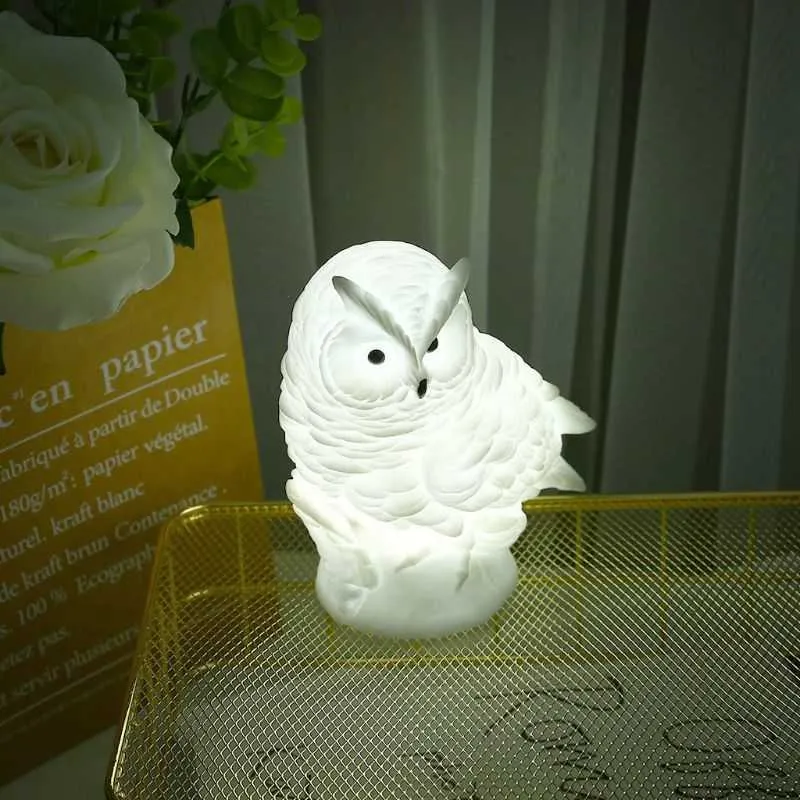 Owl Night Light: LED Table Lamp with Nightlight for Kids Bedroom & Home ...