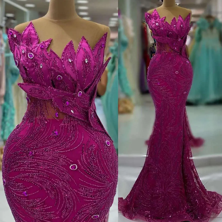 Arabic Mermaid Purple Sparkly Prom Dress With Crystals And Sequins On ...
