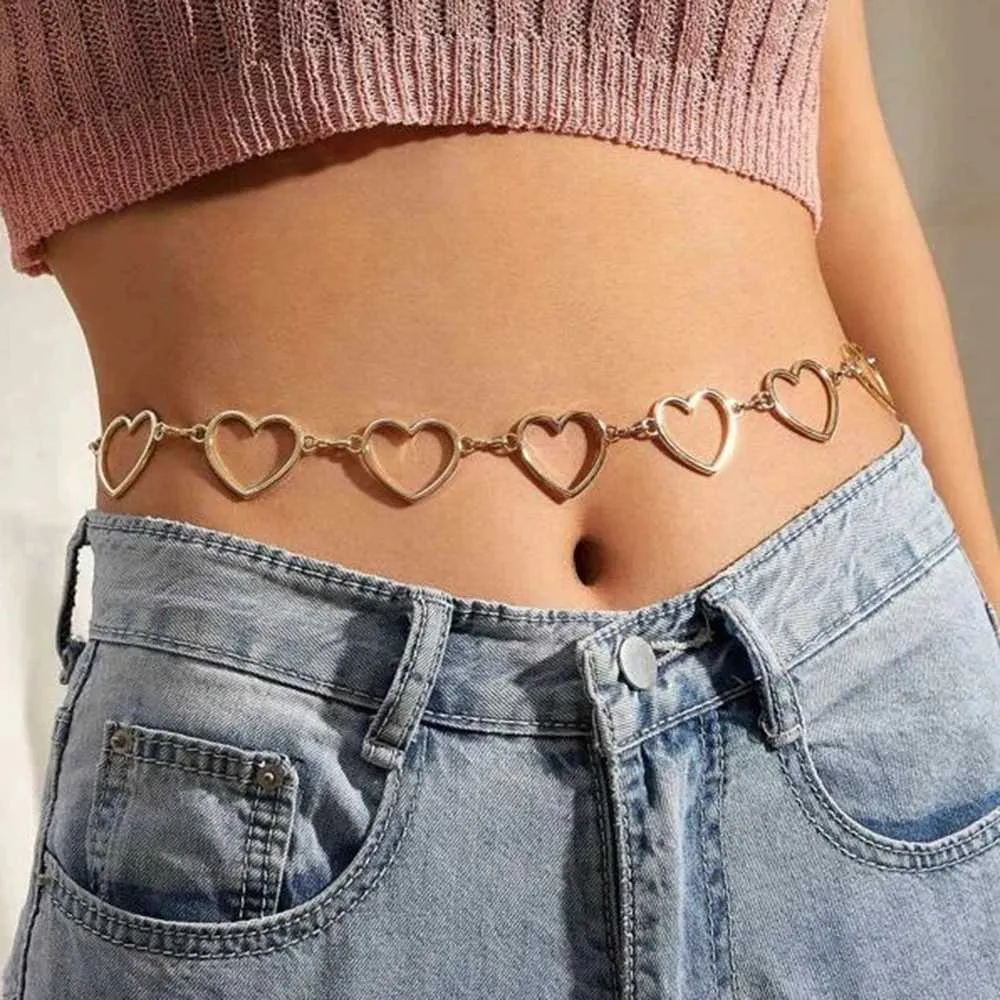 New Fashion Hollow Heart Adjustable Waist Chain Bohemian Body Chain ...