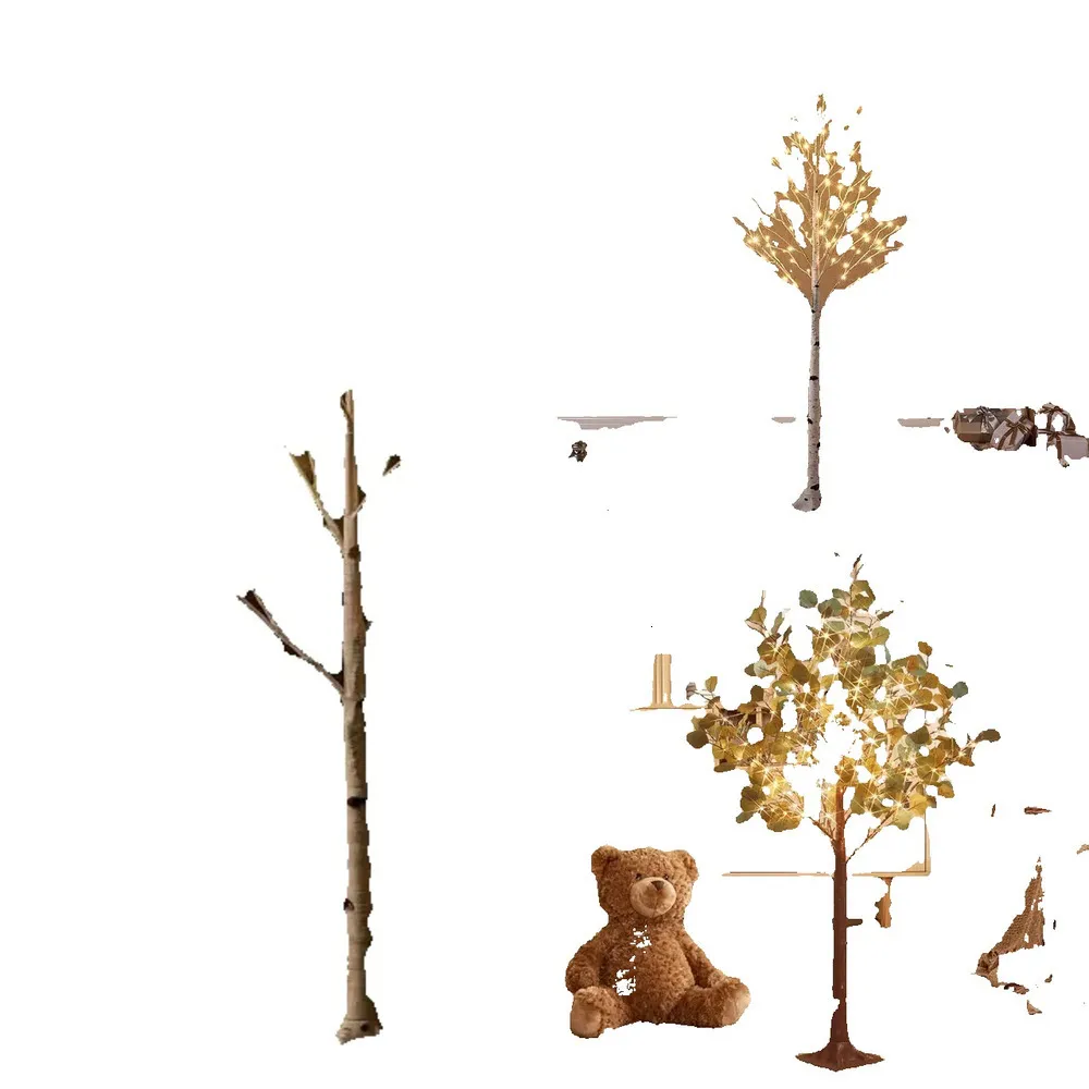New Lighted Birch Trees 4ft 48 LED Pre Lit White... From Hometool ...
