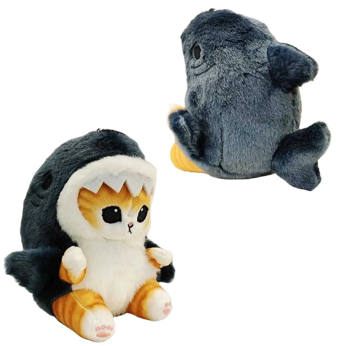 Hot And Cute Shark Cat Plush Pendant 12cm Fried Shrimp Cat Plush Doll ...