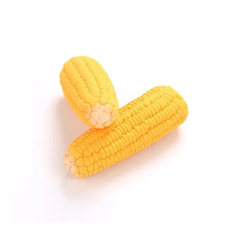 Squeaky Latex Corn Dog Toy for Small Puppies - Training, Playing ...