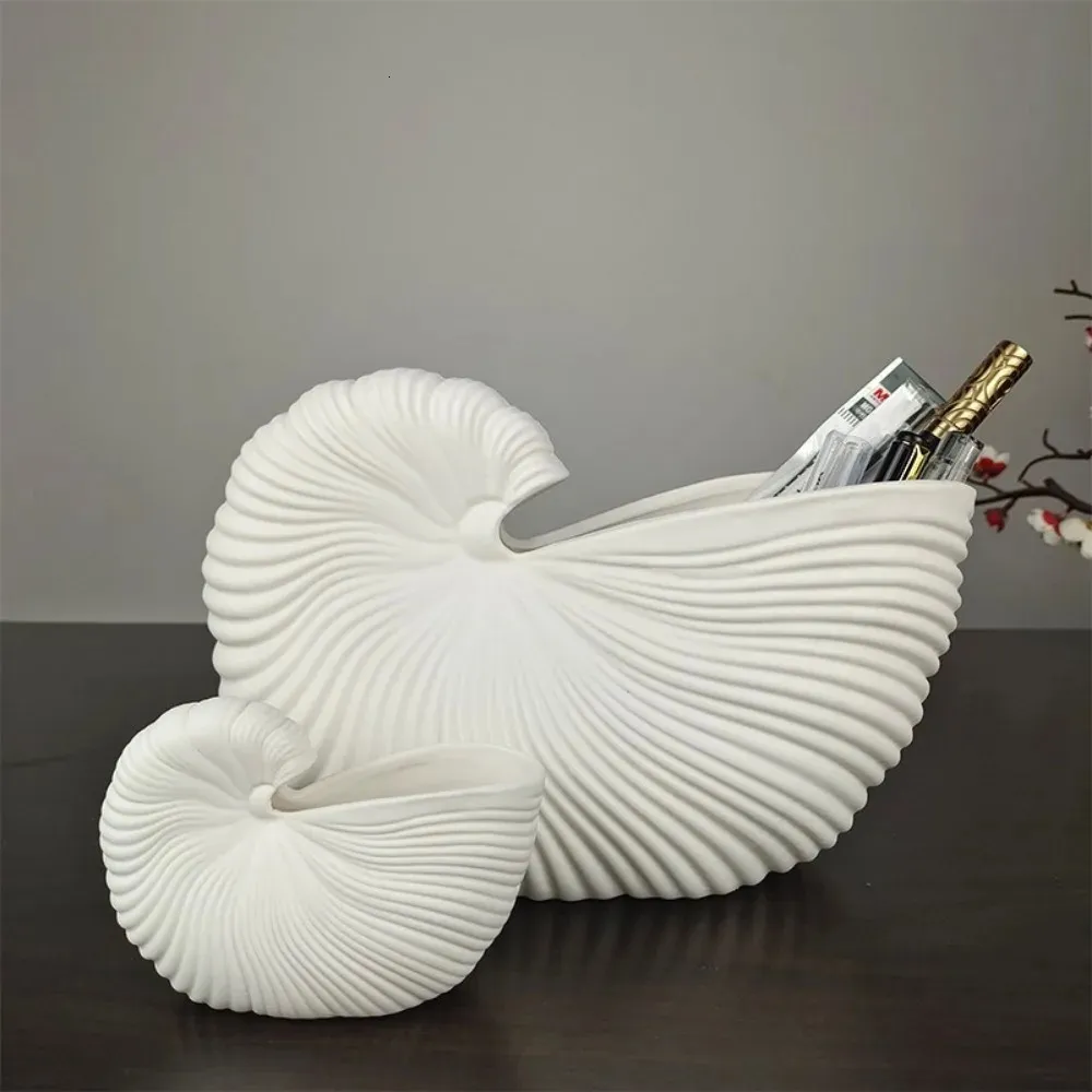 Chic Ceramic Vase with Handle - Coastal Inspired Decor for Living Room ...