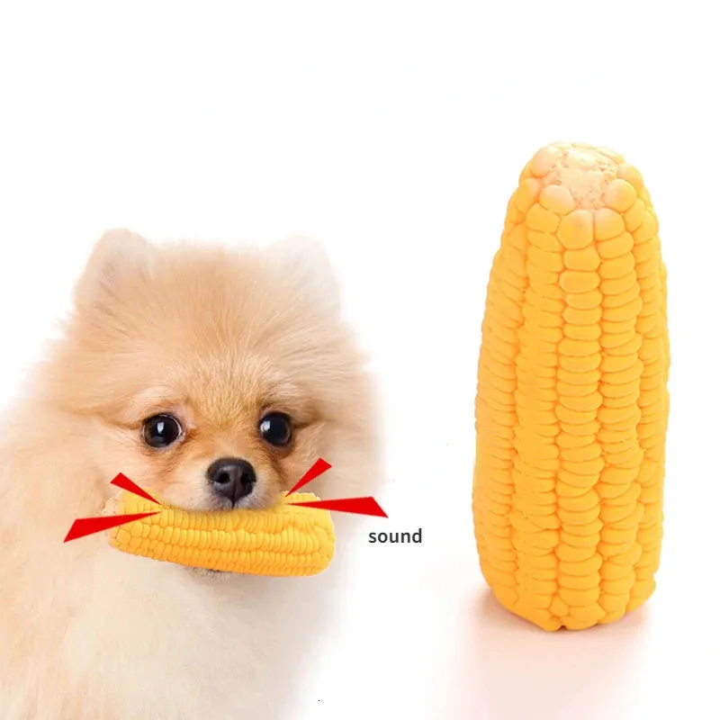 Squeaky Latex Corn Dog Toy for Small Puppies - Training, Playing ...