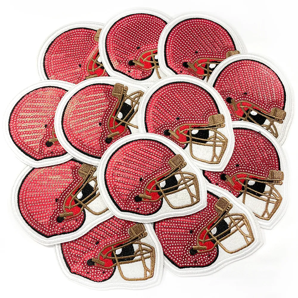 Glittering Sequin Iron On Patch For Football Helmet Embroidery Perfect ...