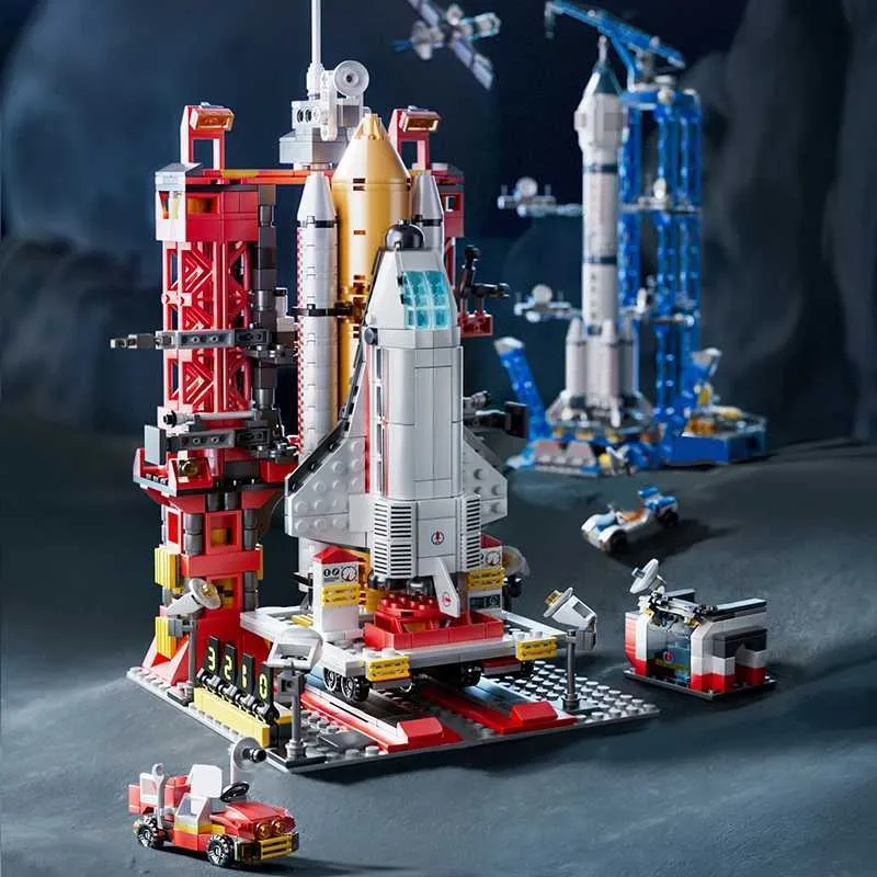 Space Aviation Manned Rocket Launch Center Block For Building Set Space ...
