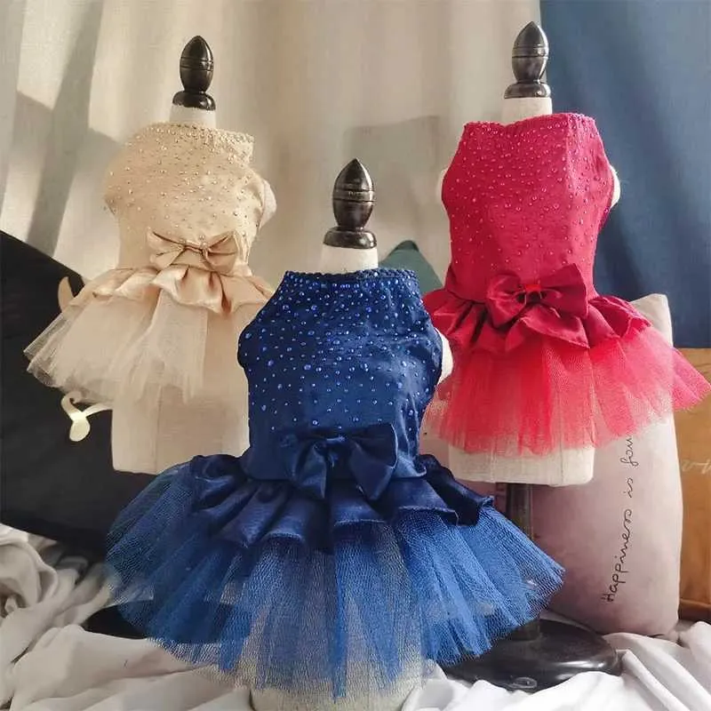 Cute Pet Tulle Skirt Dress for Dogs & Cats - Lace Princess Costume ...