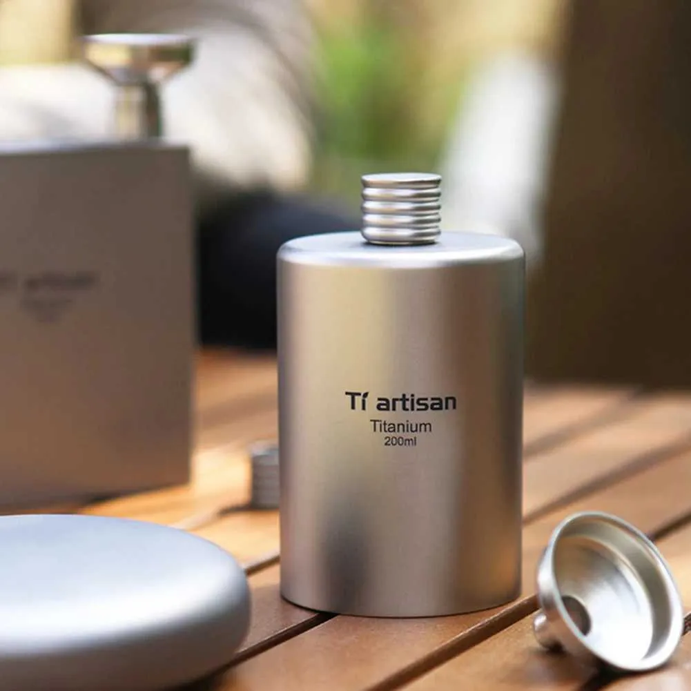 Titanium Alcohol Flask 200ml - Lightweight Camping Flask, Perfect for ...