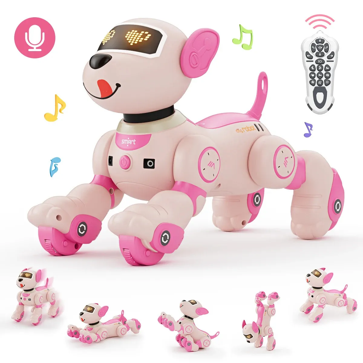 VATOS Robot Dog Toys For Kids, Voice Control, 2.4GHz Remote Control, Touch Sensor, 20 Modes ...