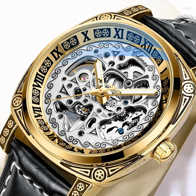 Luxury Automatic Skeleton Goer Skeleton Watch For Business Men With ...