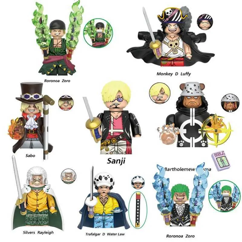 ONE PIECE Building Blocks Set Monkey D Luffy, Roronoa Zoro, Sanji Sabo ...