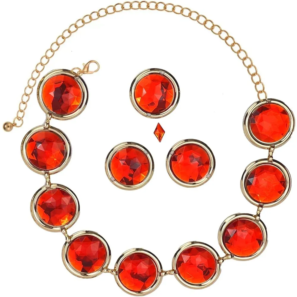 Red Gemstone Belly Waist Chain Jewelry Set - Anime Cosplay Belt for ...