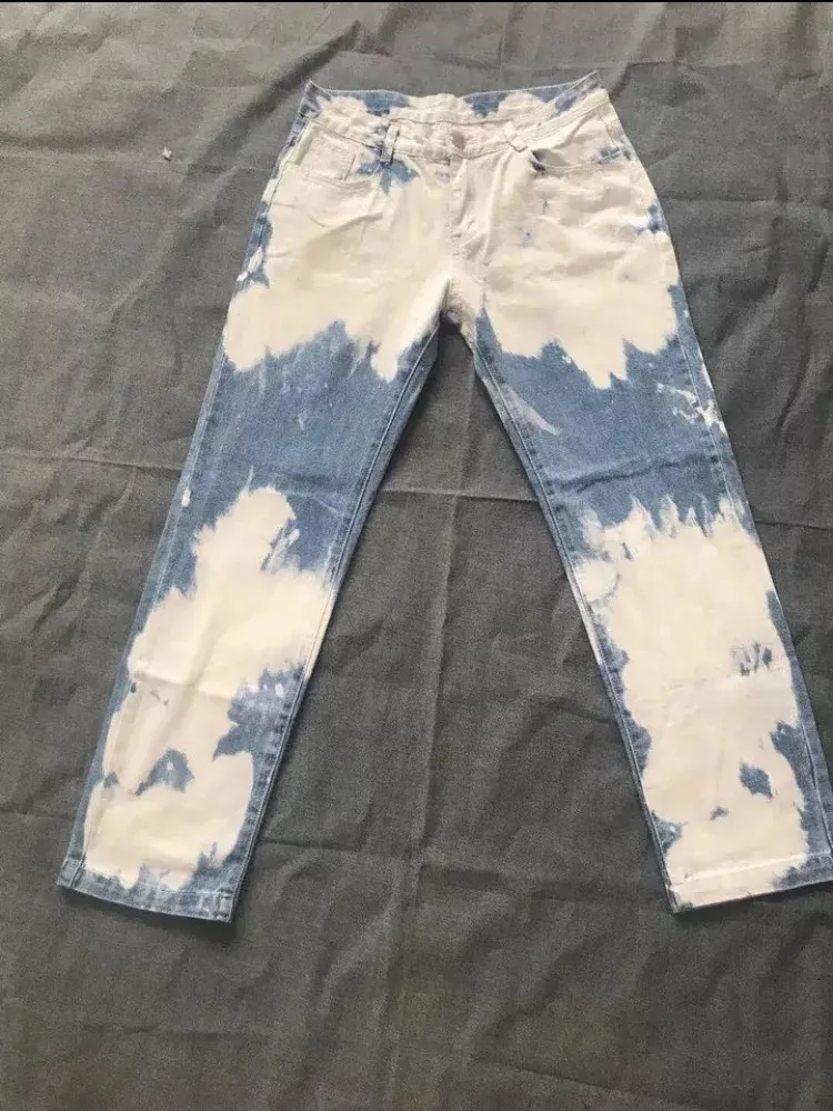 Loose Fit Straight Leg Pants Mens - Trendy Cloud Design, Elastic Waist ...