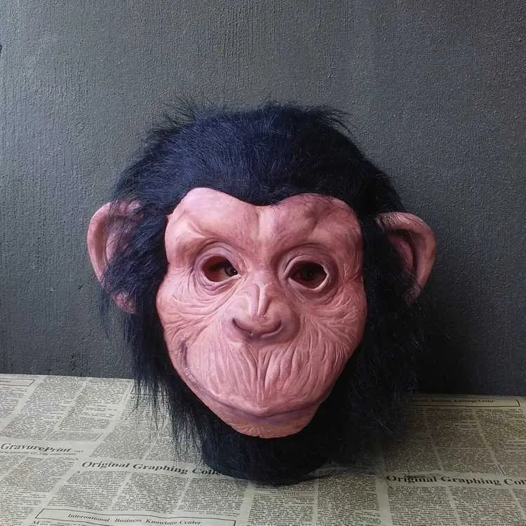 Funny Gorilla Costume Mask For 2024 Halloween Party Cute Monkey Goku ...