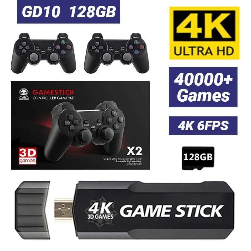 4K Retro Game Console with Dual Controllers - 60fps HD Output, Low ...