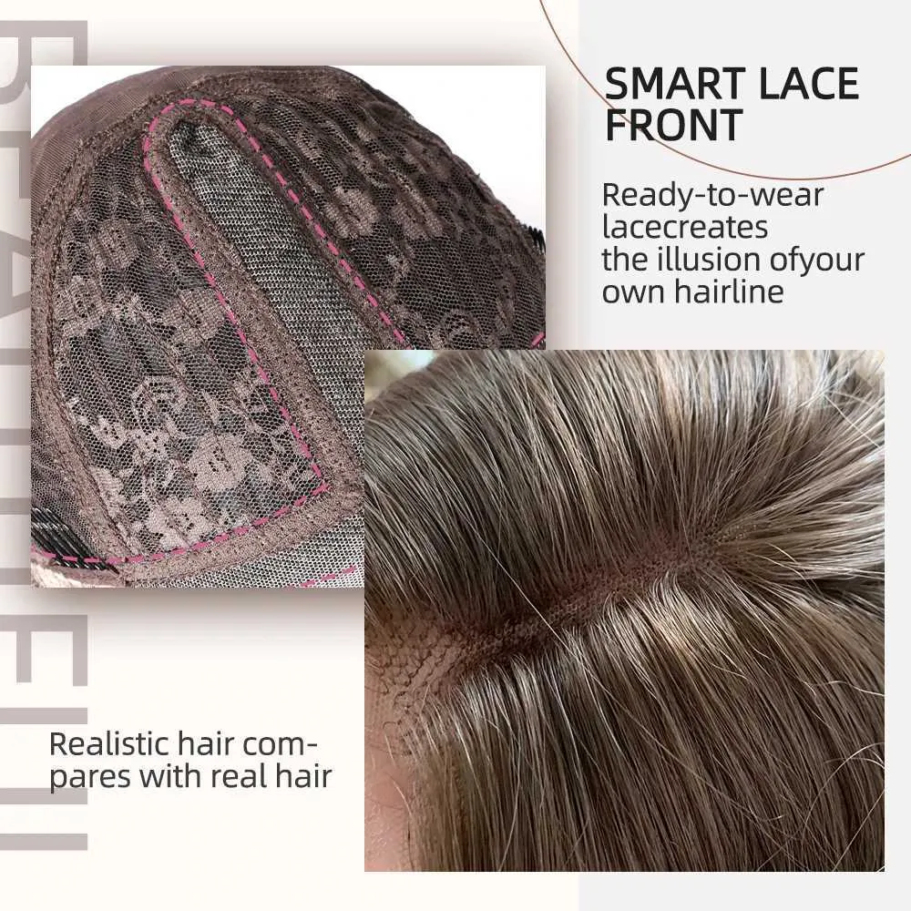 Premium Blonde & Brown Bob Wig: Heat-Resistant, Straight Lace Front ...