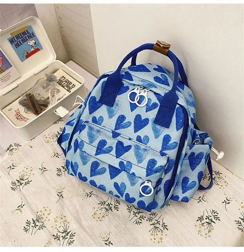 School Backpack for Men Cotton Fabric Vintage Style with Zipper Closure ...