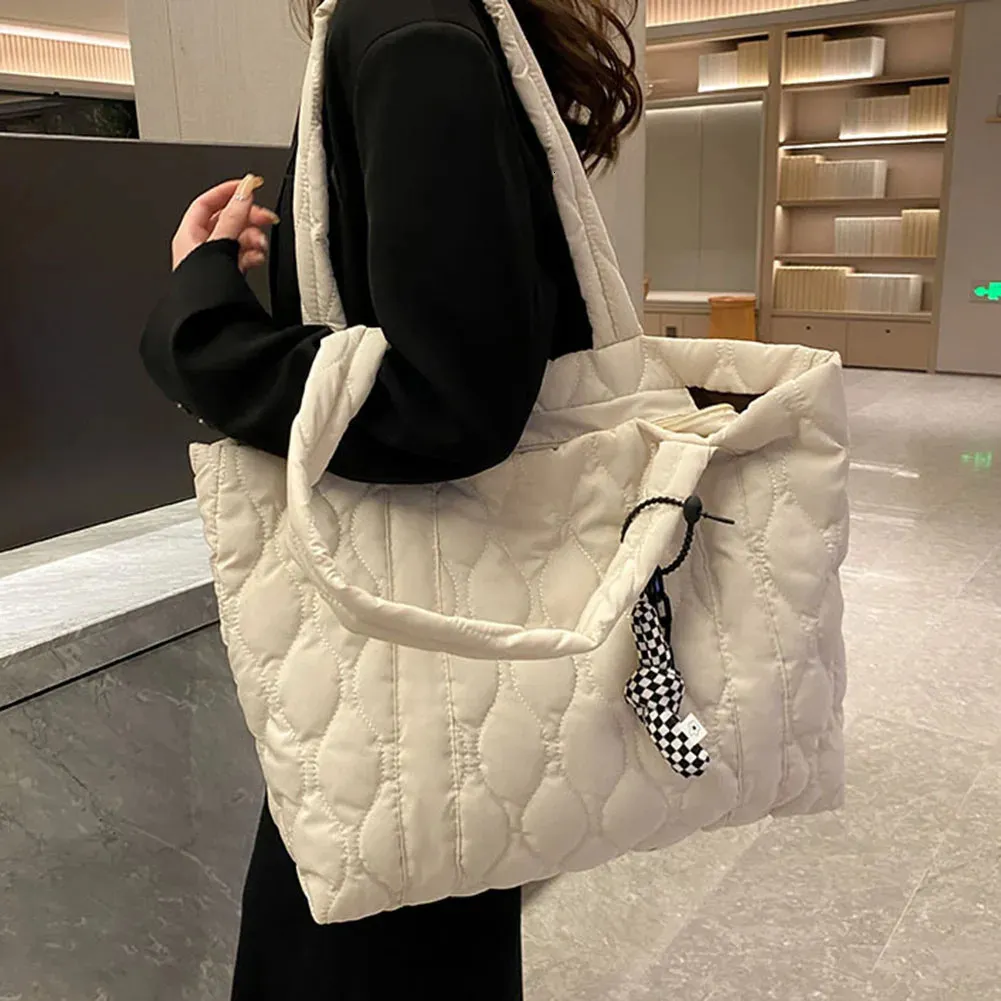 Quilted Puffer Tote For Women Large Winter Large Handbags For Women ...