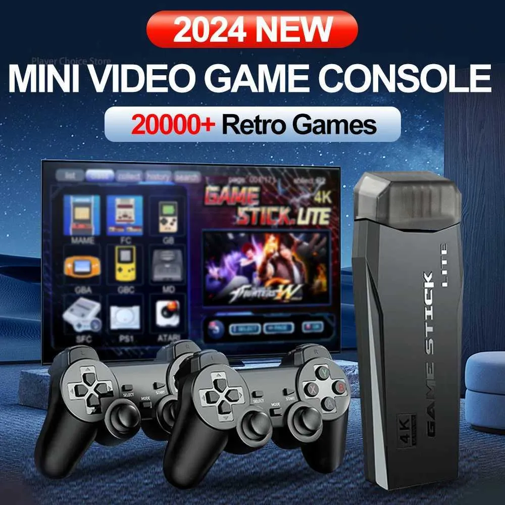 Video Game Console 20000+Retro Games Mini TV Game Stick Dual Wireless ...