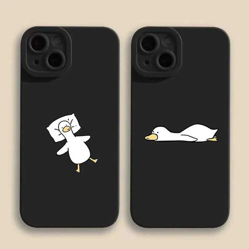 Cute Cartoon Lying Flat Duck cell phone cases for iPhone - Soft ...