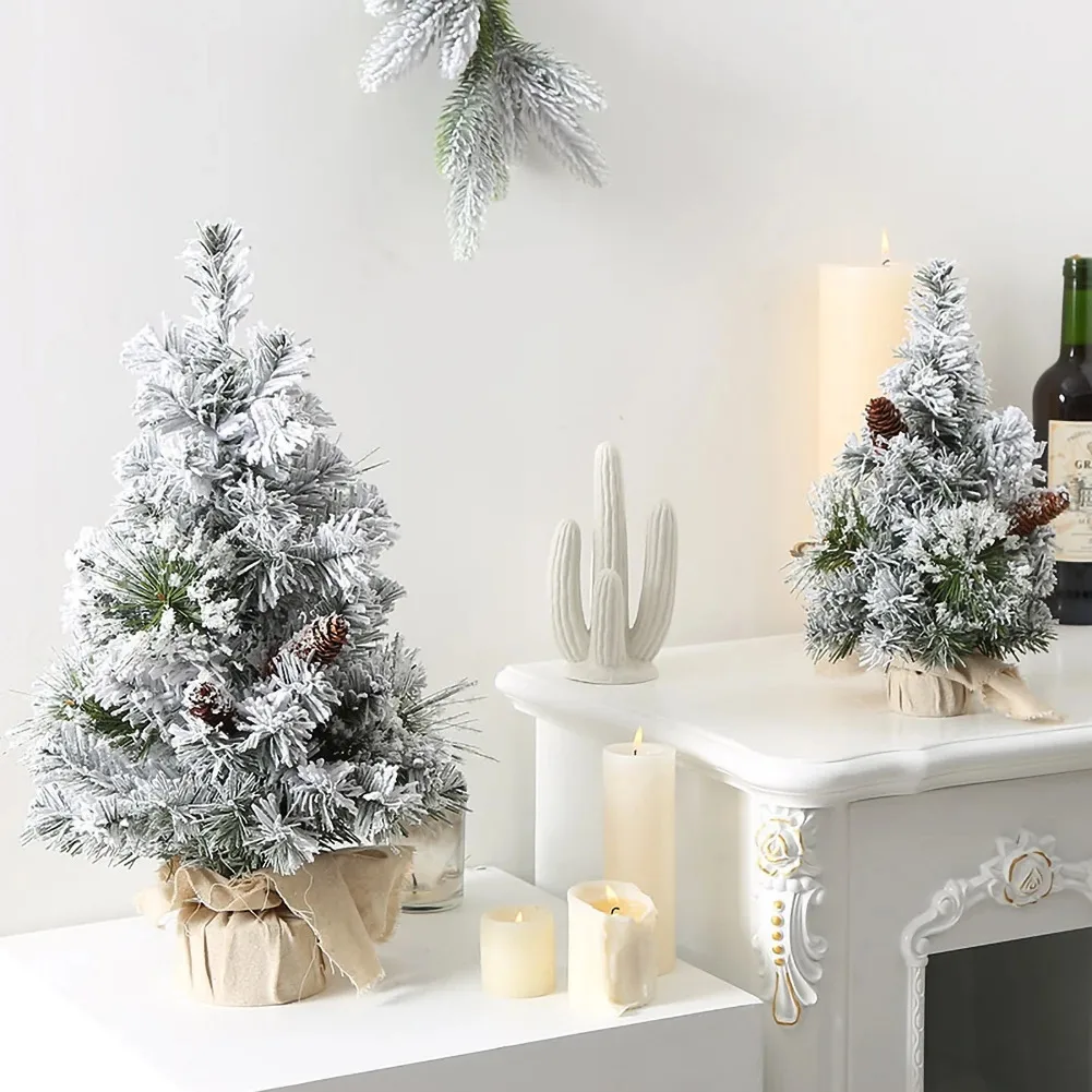 Snowy Mini Christmas Tree With Pine Cones Christmas Fabric Based ...