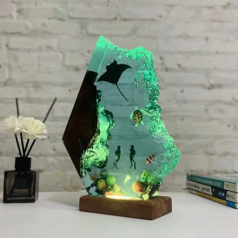 Seabed World Organism Resin Table Light For Creactive Art Decoration ...