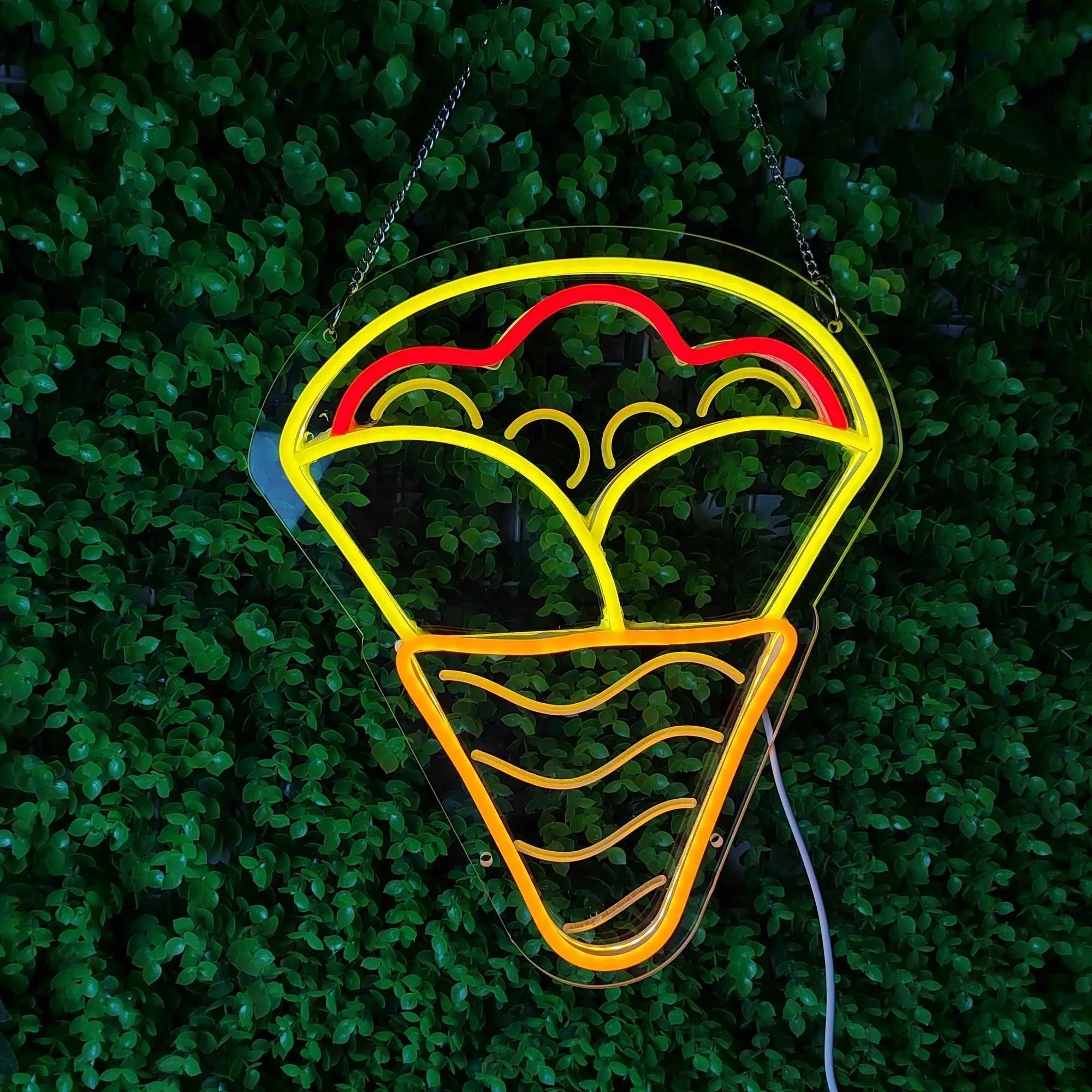 French Crape Neon Logo French Fries Burger Pizza Cake Doughnuts LED ...