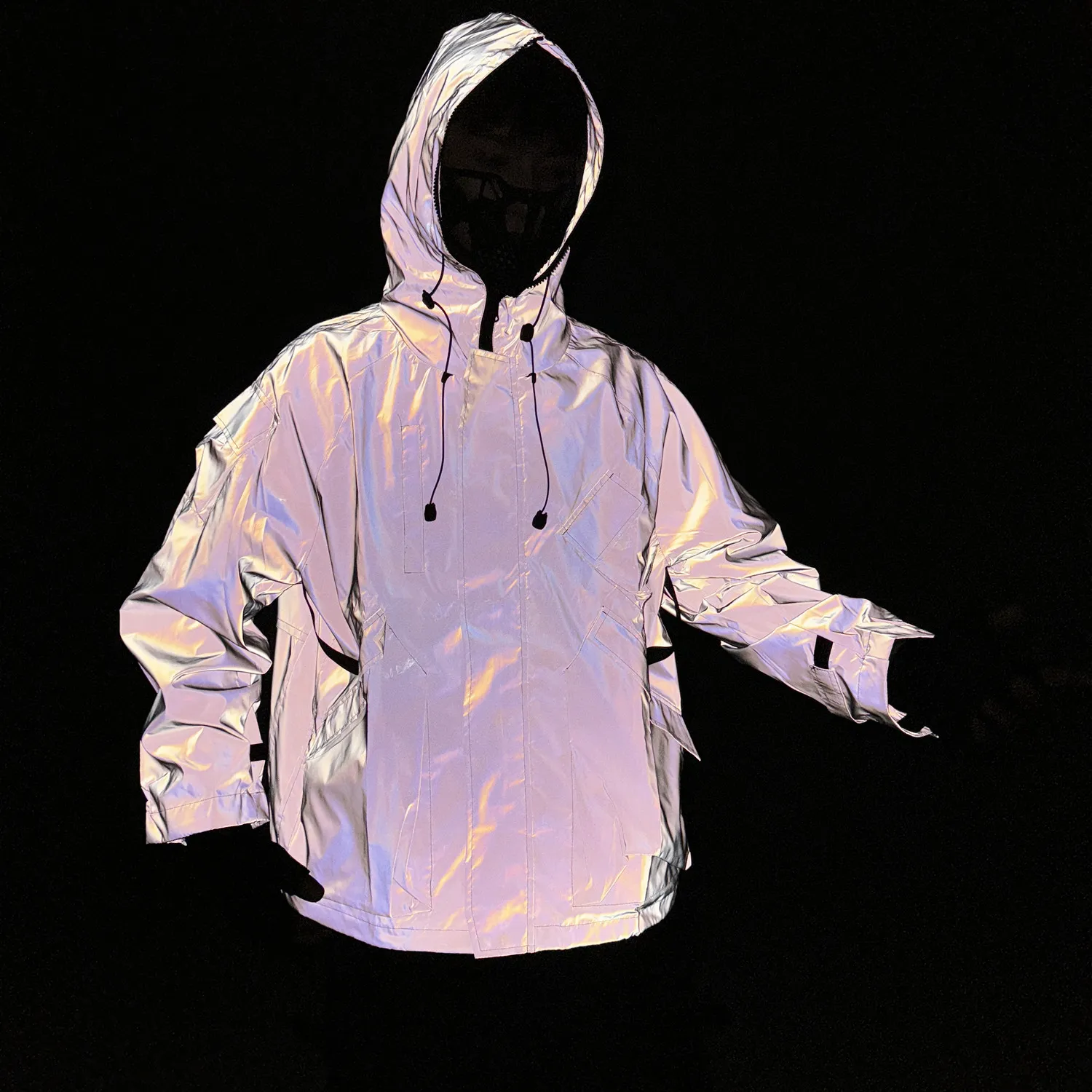 Reflective Jacket Men: Multi Pocket Functional Hooded Jacket, Autumn ...