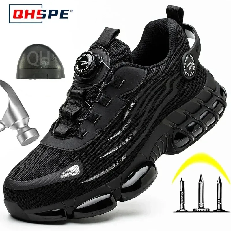 Men's Rotating Button Drecage Safety Shoes Shock, Punure, And Safety ...