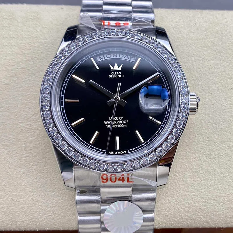 Luxury Automatic Diamond Watch With Sapphire Black Obsidian Crystal And ...