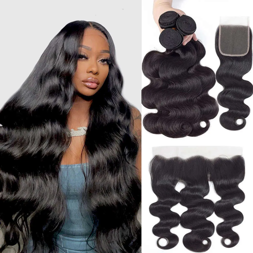 Body Wave HD Lace Frontal Human Hair Weave Bundles - Brazilian Raw Hair ...