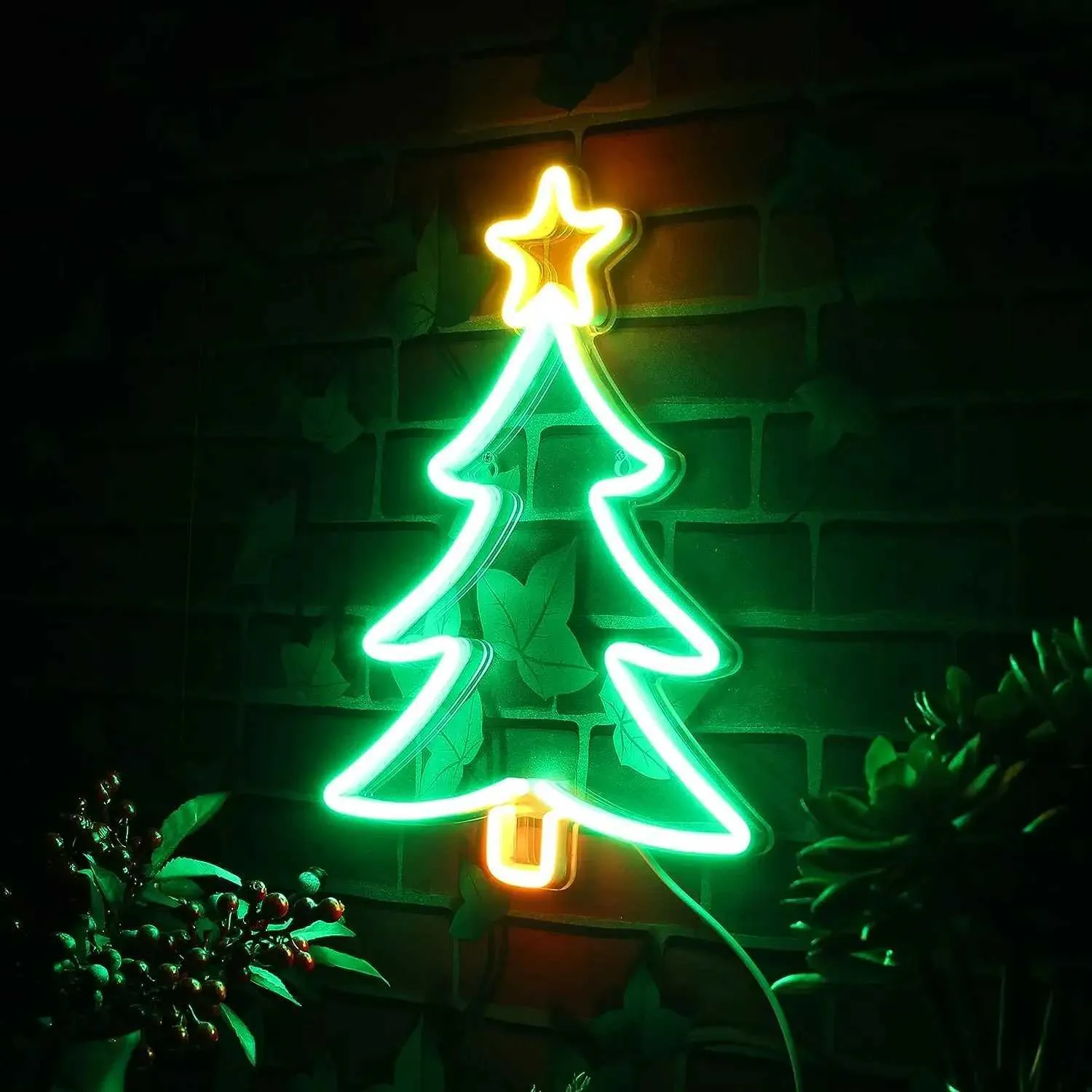 LED Neon Noel Işıkları Pencere Dekoru USB Powered, Ayarlanabilir Parti ...