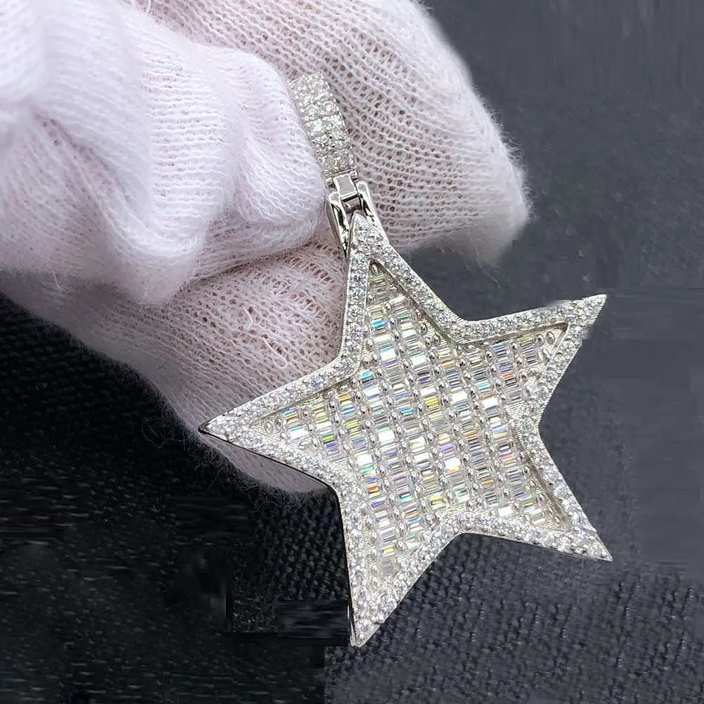 Iced Out Hip Hop Star Pendant Necklace - 5A Cubic Zirconia Jewelry for ...