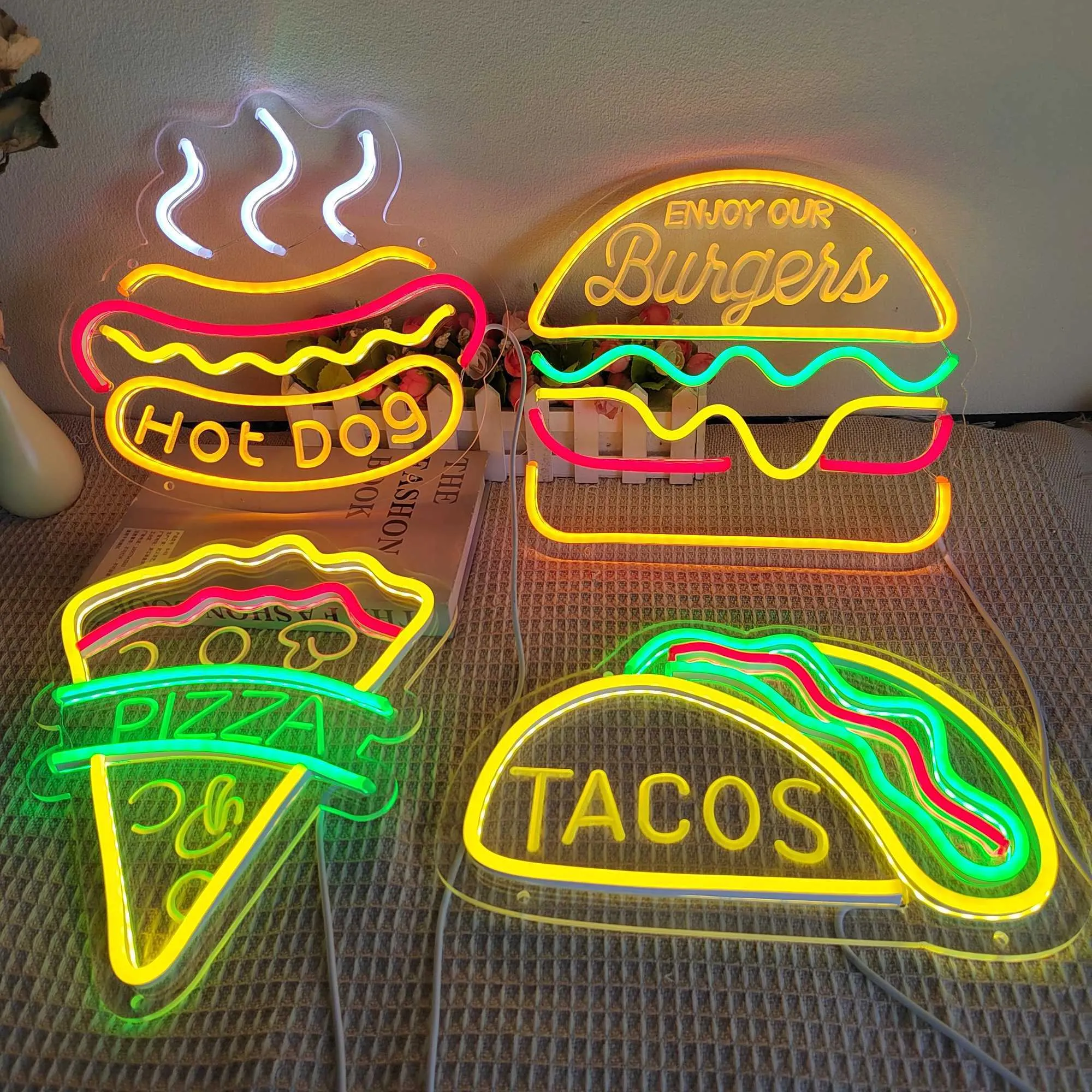 Neon Restaurant Signs: Food Posters & Logos Tin Paintings For ...